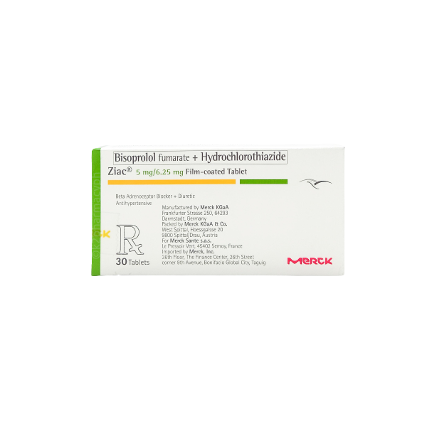 ZIAC Bisoprolol Fumarate / Hydrochlorothiazide 5mg / 6.25mg Film-Coated ...